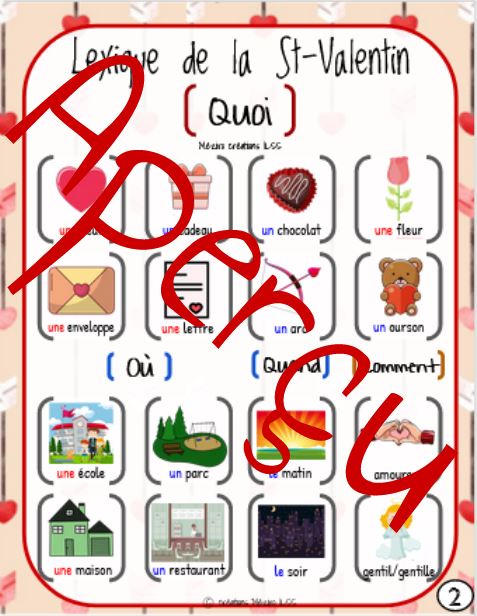 Lexique de la Saint-Valentin – Méziro